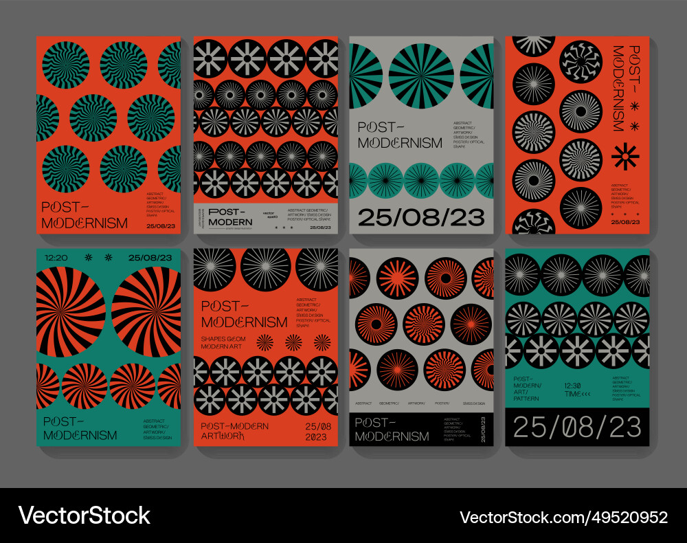 Set of postmodern inspired posters design cool Vector Image