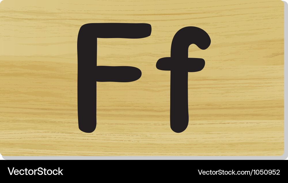 Wooden letter f Royalty Free Vector Image - VectorStock