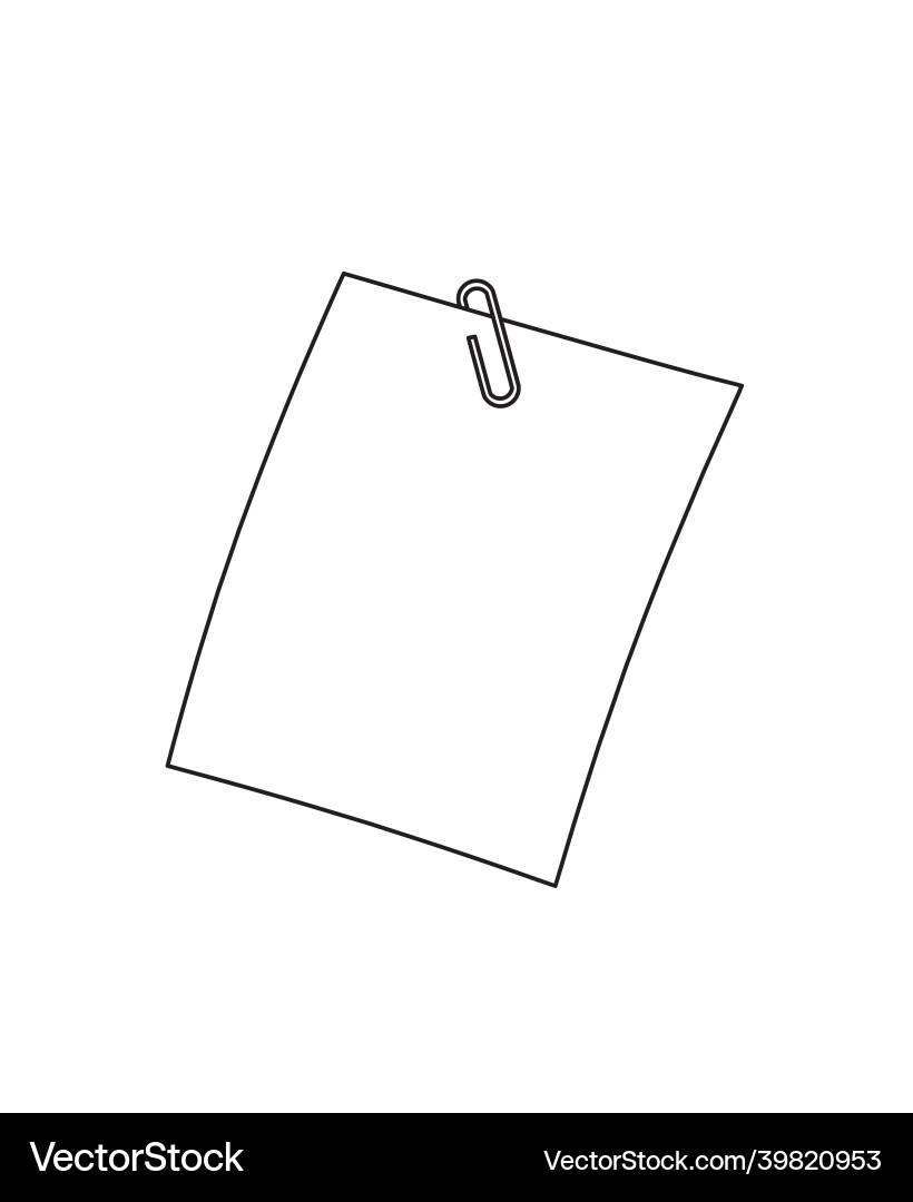 Abstract paper with clip as line drawing Vector Image