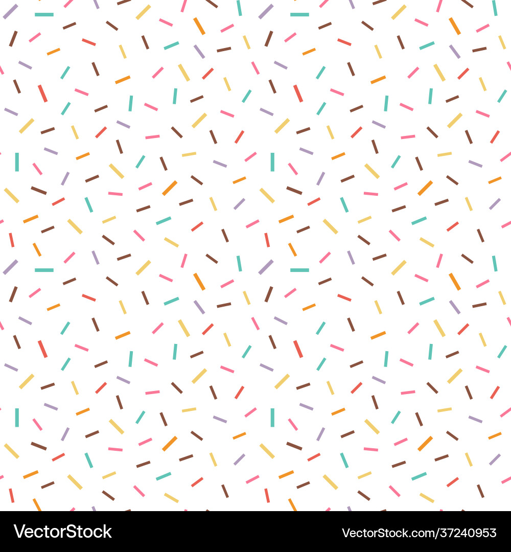 Colorful fancy sprinkles seamless pattern in flat Vector Image