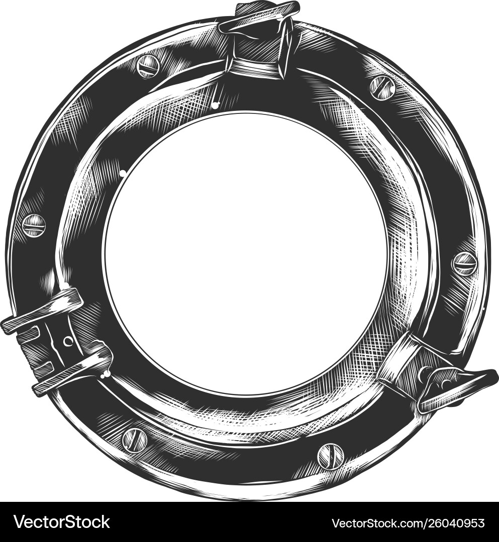 Detailed Porthole Sketch Royalty Free Vector Image