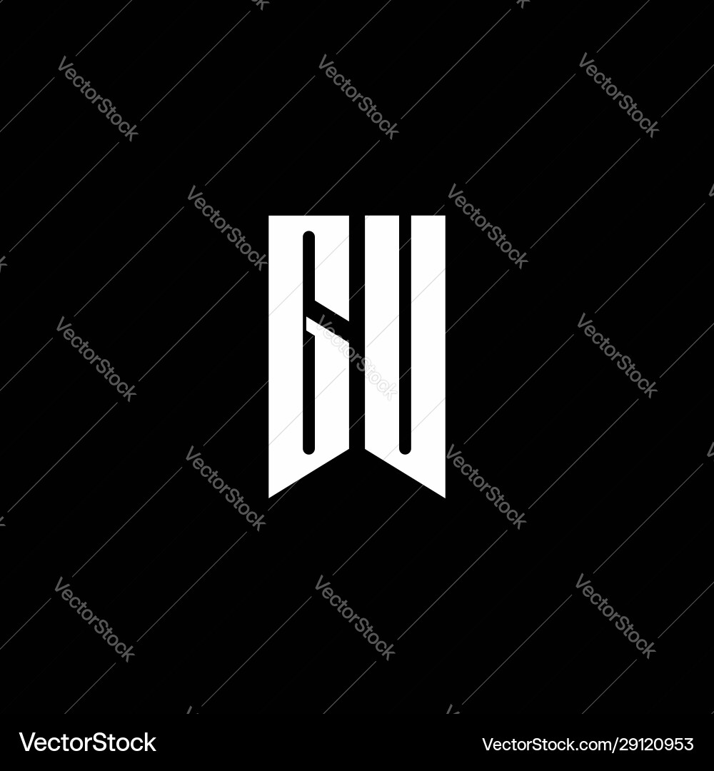 Elegant 'GU' Monogram Logo Royalty Free Vector Image