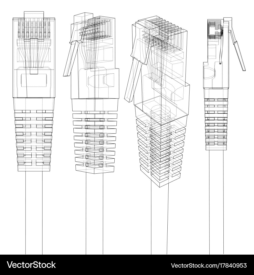 Ethernet connector rj45 Royalty Free Vector Image