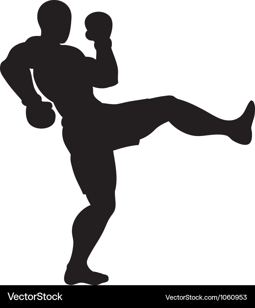 Front kick outline Royalty Free Vector Image - VectorStock