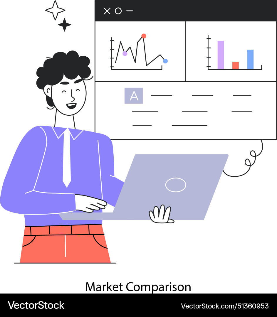 Market comparison Royalty Free Vector Image - VectorStock