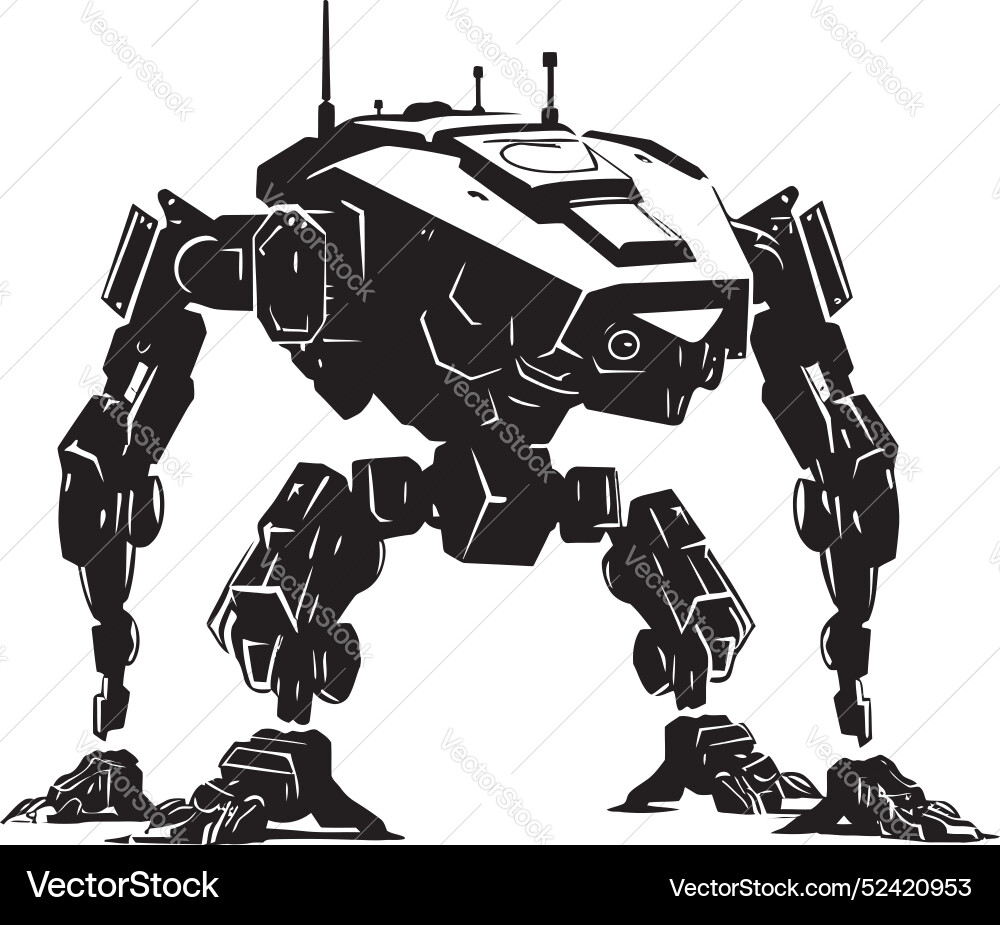 Mechanical enforcer war logo design combat Vector Image