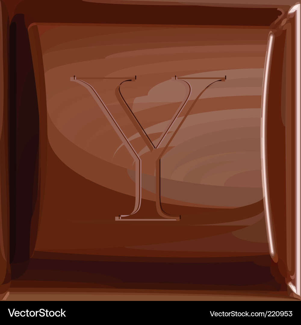 One letter of chocolate alphabet Royalty Free Vector Image