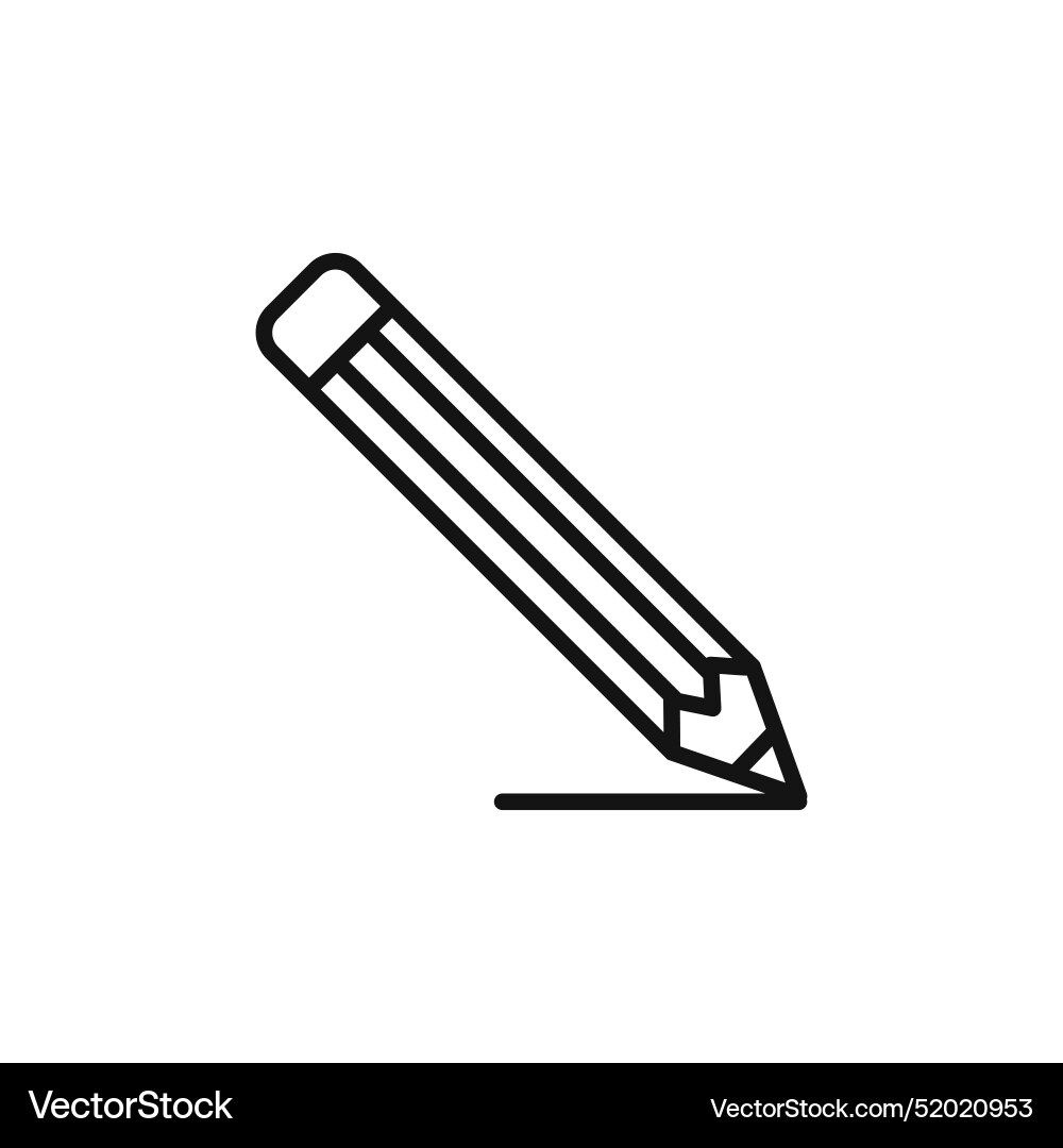 Pencil icon outline collection in black Royalty Free Vector