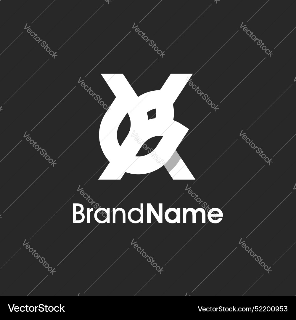 Stylish initial x tulip flower logo Royalty Free Vector