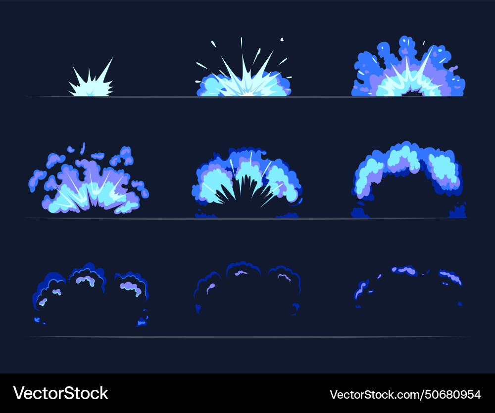 Bomb explosion animation of gas Royalty Free Vector Image