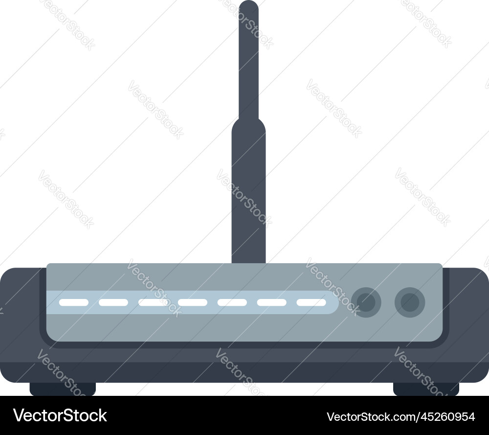 Broadband modem icon flat internet router Vector Image Broadband modem icon flat internet router Vector Image