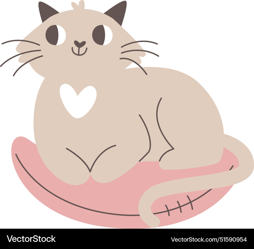 Cat lying on rug Royalty Free Vector Image - VectorStock