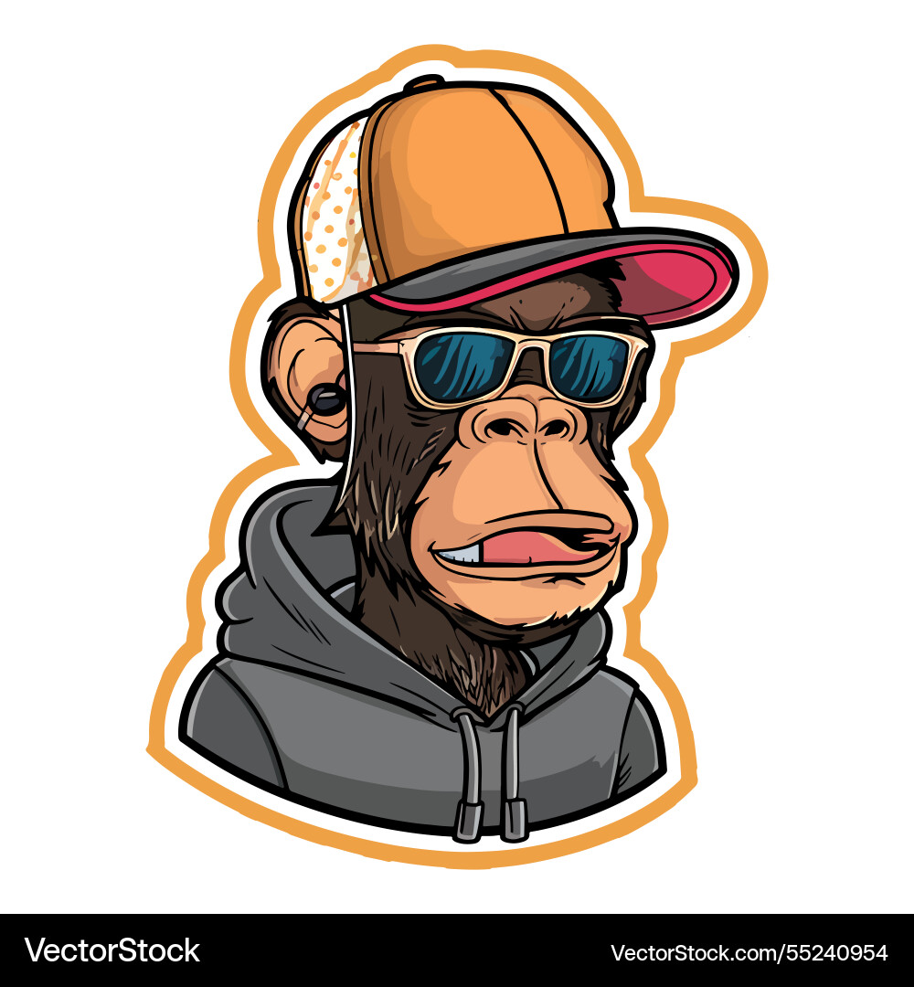 Cool monkey hip hop character Royalty Free Vector Image