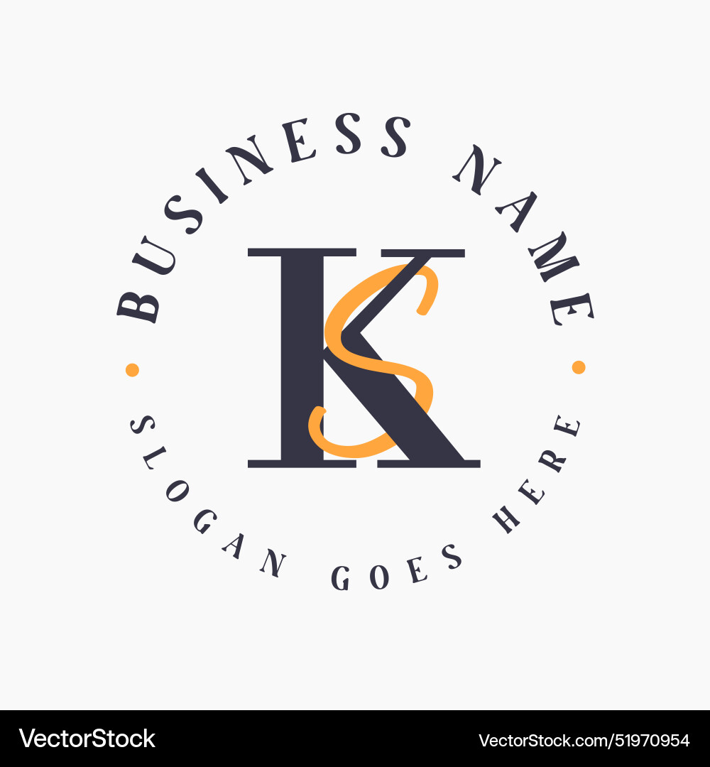 Elegant letter ks initials logo for corporate Vector Image