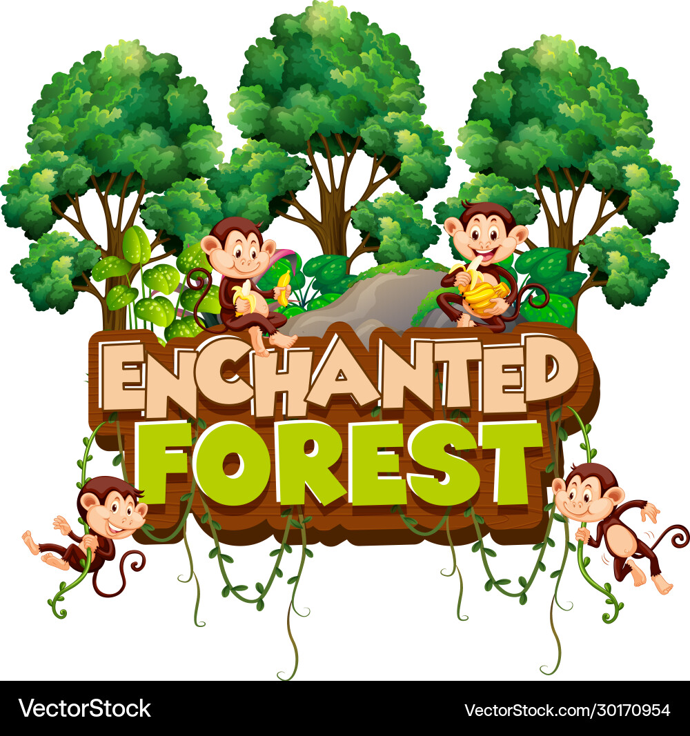 Font design for word enchanted forest Royalty Free Vector