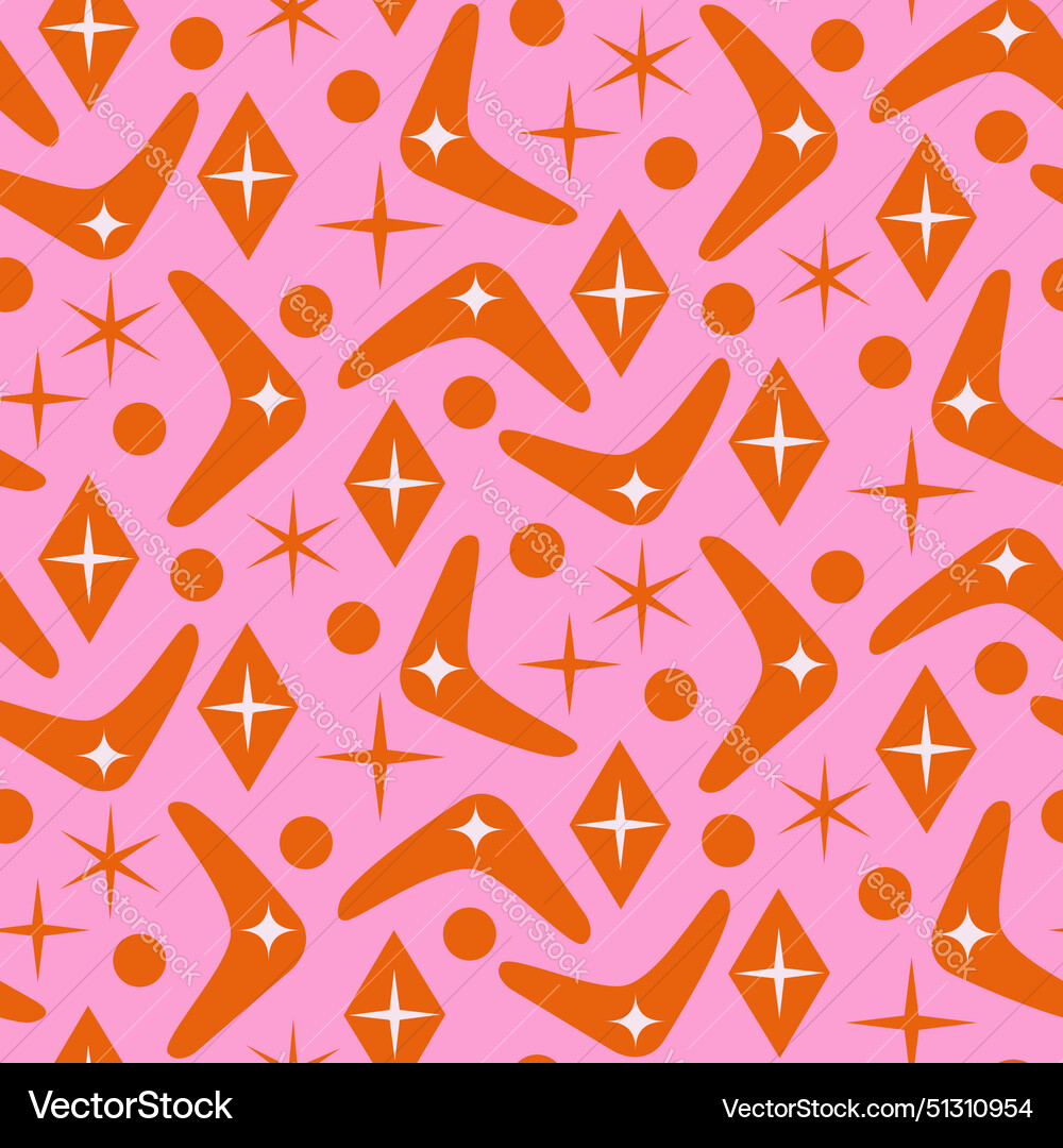 Mid century modern boomerang seamless pattern Vector Image