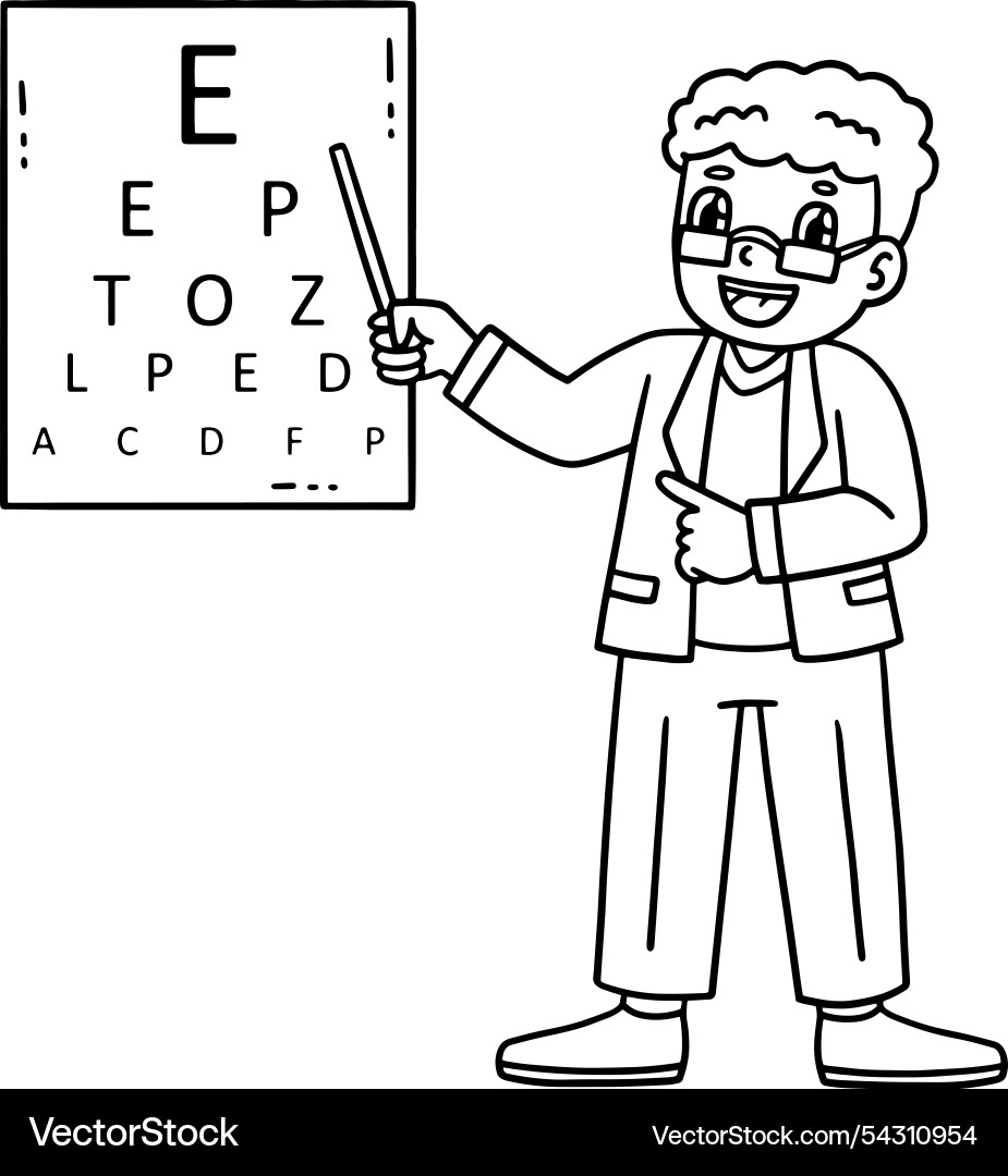 Ophthalmologist doctor eye test chart isolated Vector Image