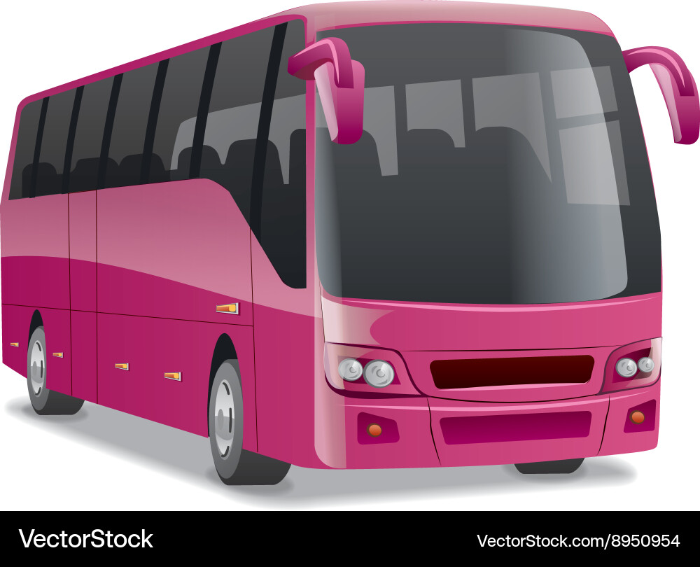Pink comfortable city bus Royalty Free Vector Image