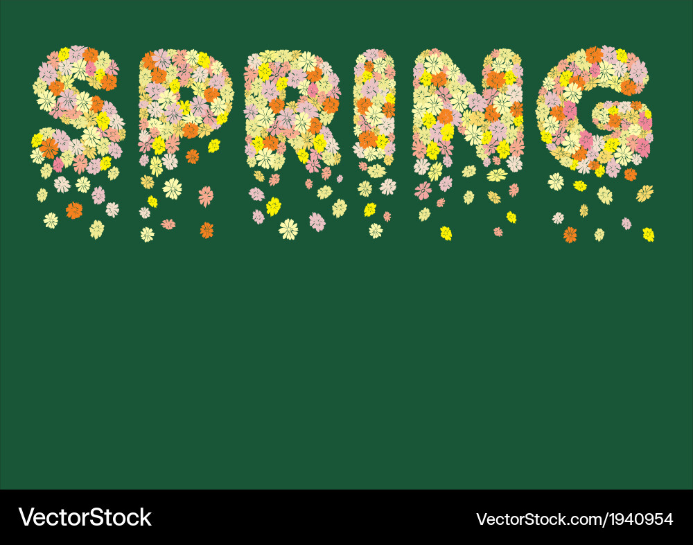 Spring flowers in title Royalty Free Vector Image