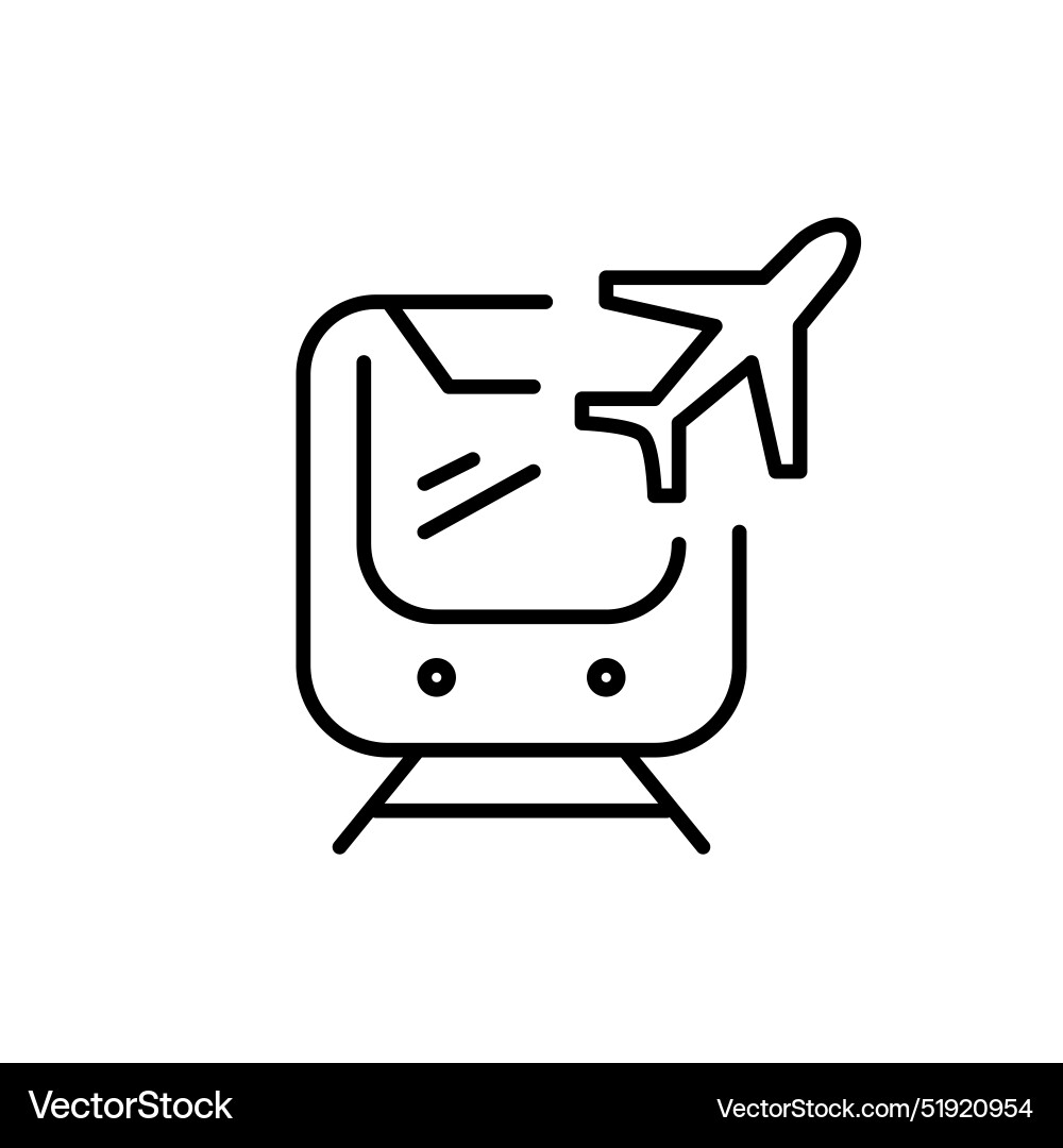 Subway train and plane airport transit efficient Vector Image