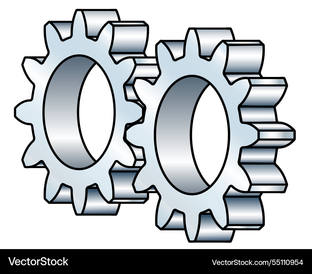 Tooth wheel gear Royalty Free Vector Image - VectorStock