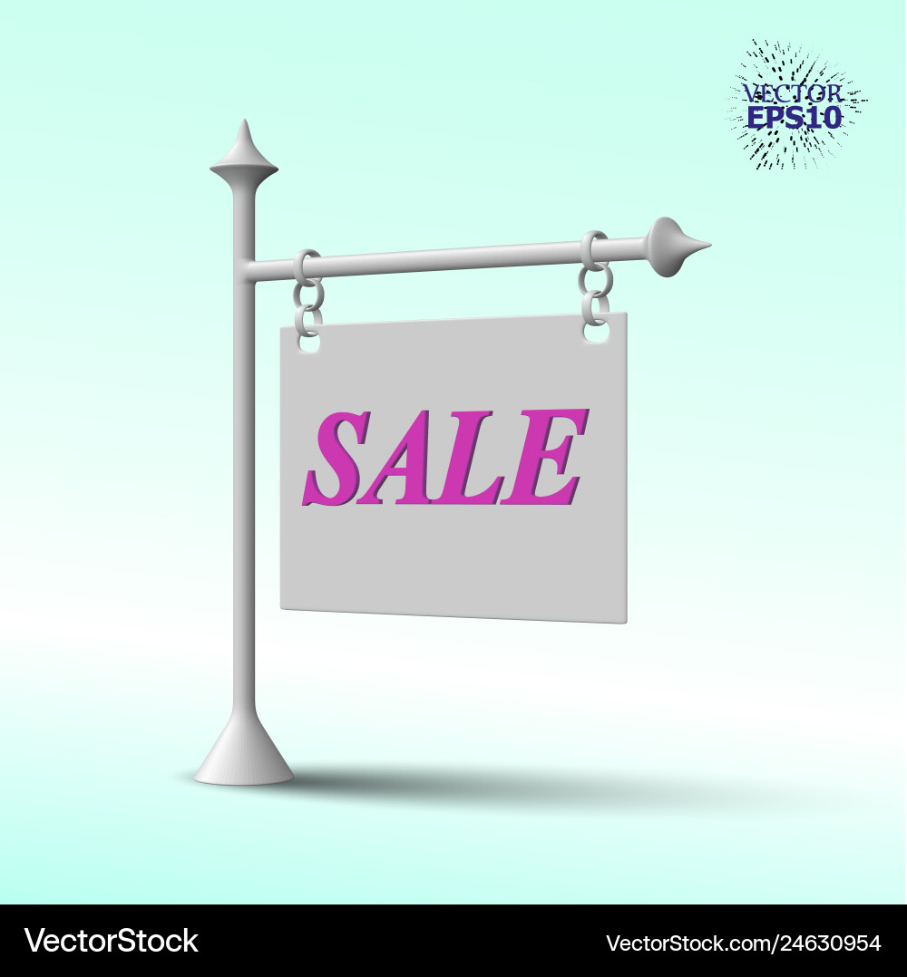 Vintage road sign labeled sale Royalty Free Vector Image