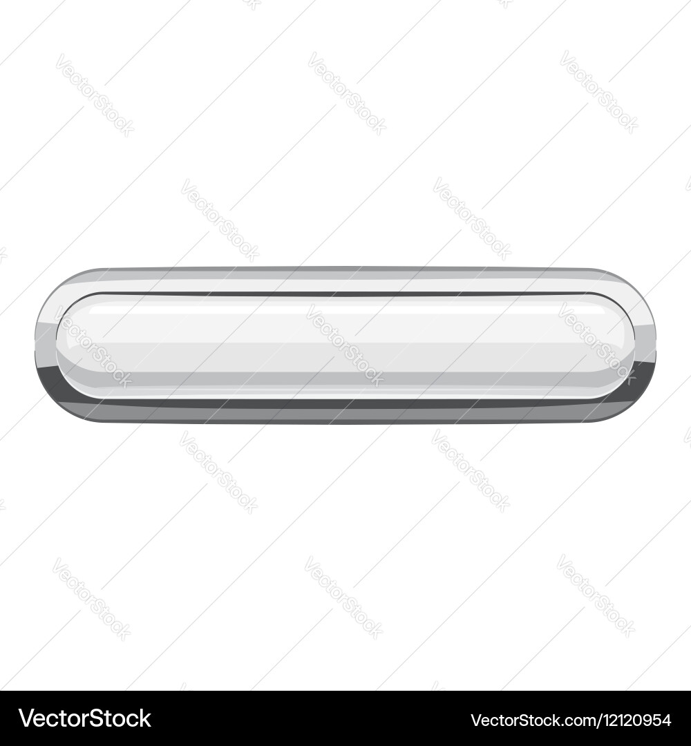 White rectangular button icon cartoon style Vector Image