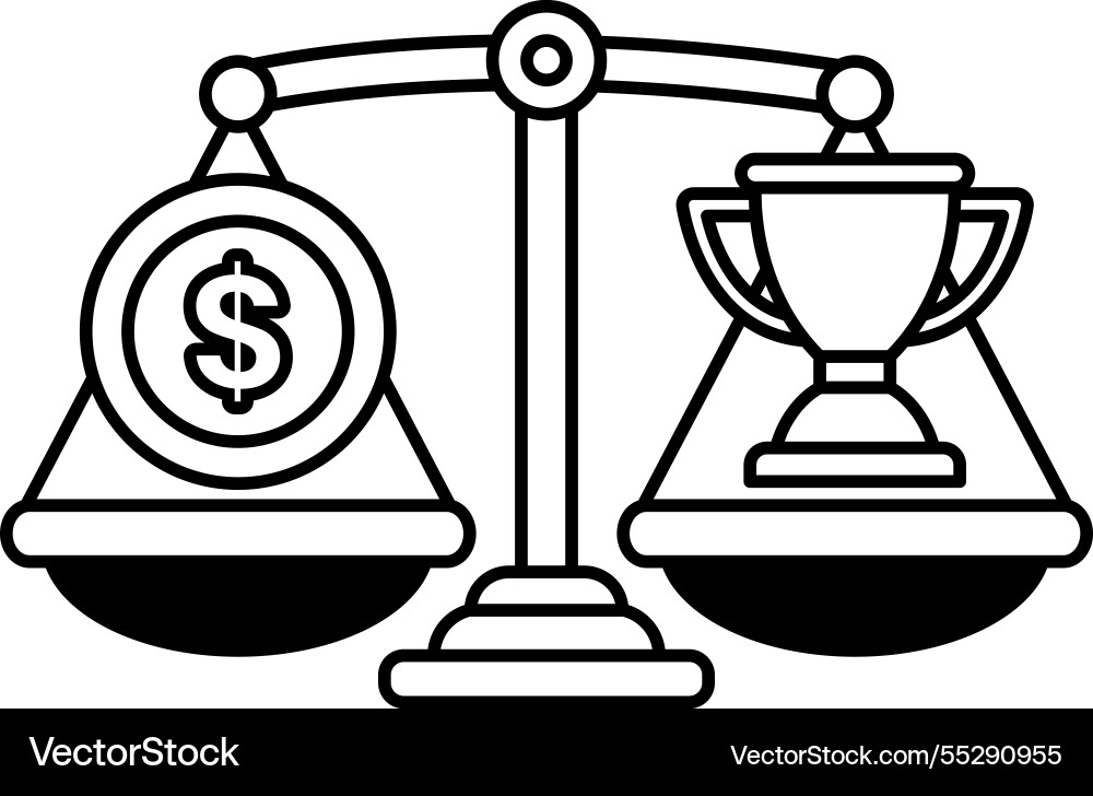 A scale with dollar sign on one side Royalty Free Vector