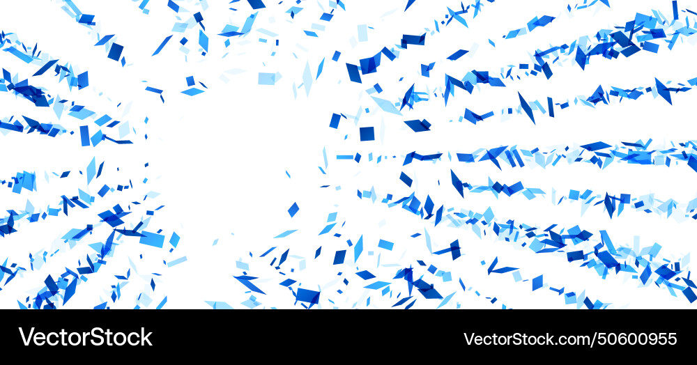 Blue shards radiating burst Royalty Free Vector Image