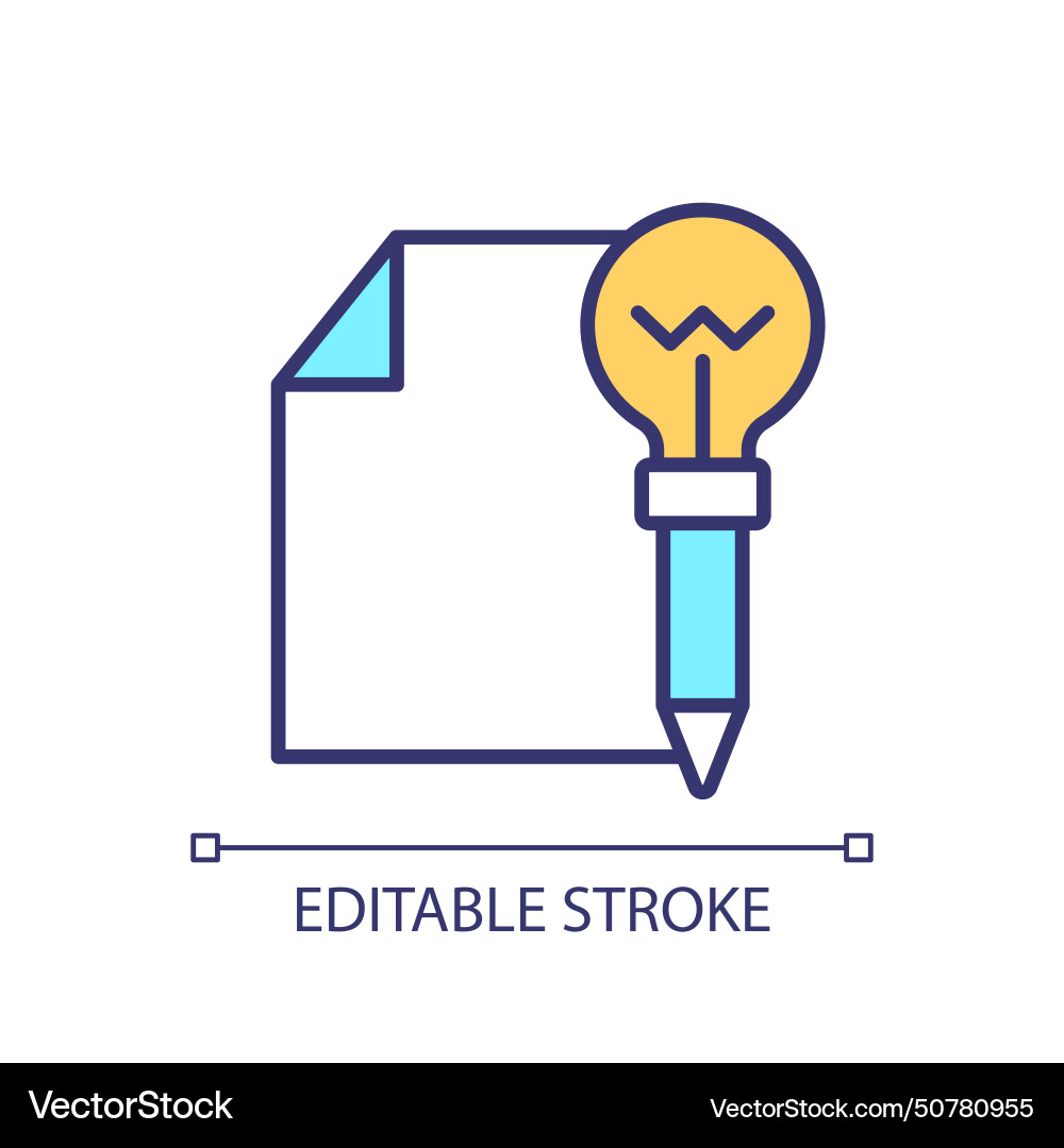 Creative writing rgb color icon Royalty Free Vector Image
