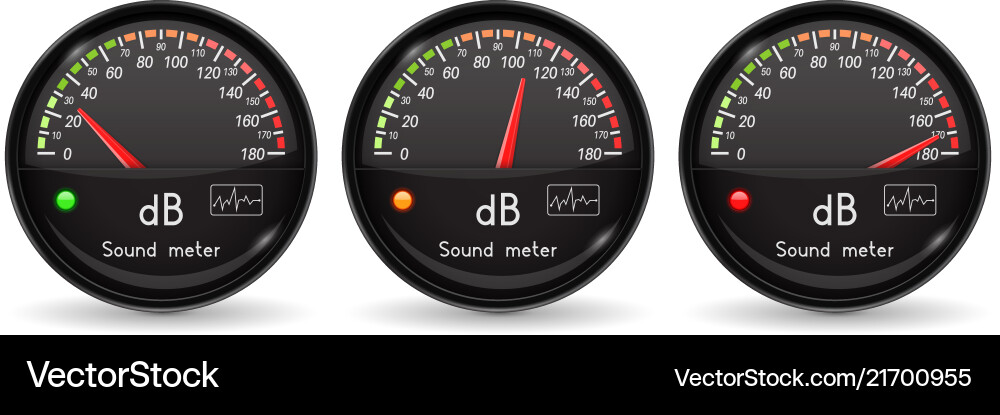 Decibel gauge volume unit black Royalty Free Vector Image