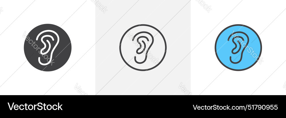 Ear line icon set Royalty Free Vector Image - VectorStock