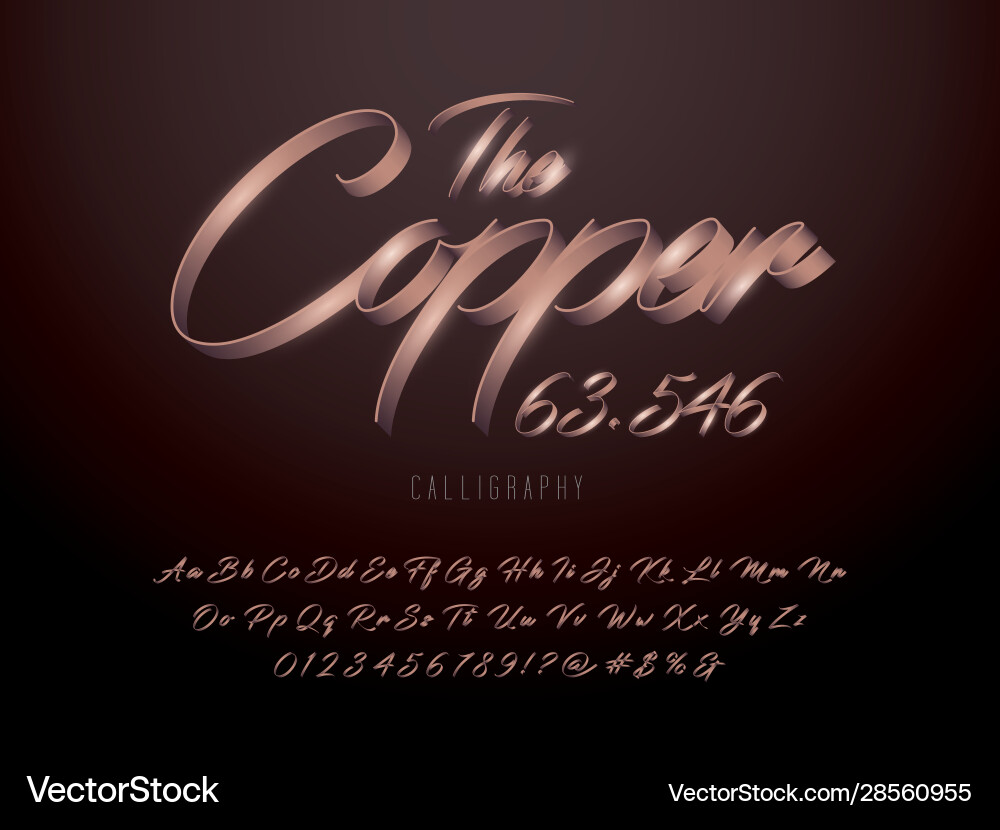 Elegant Copper Alphabet Font – Royalty-Free Vector | VectorStock