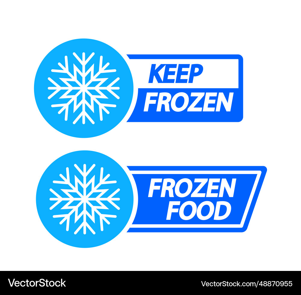 Frozen product label collection featuring keep Vector Image