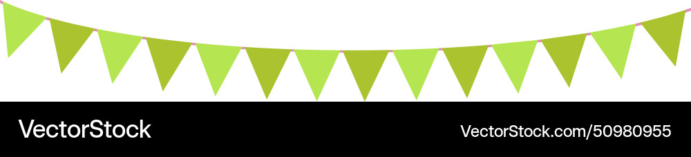 Green streamer flag pennants bunting icon Vector Image