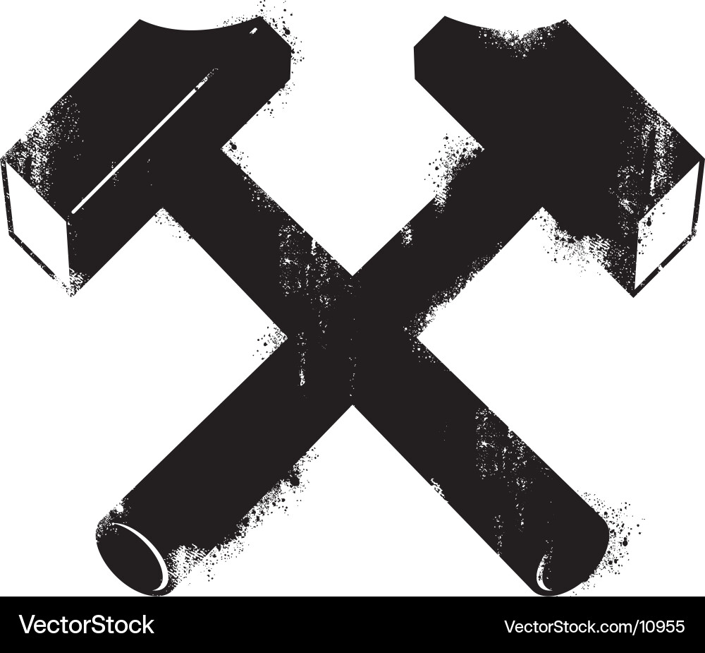 Grunge hammers Royalty Free Vector Image - VectorStock