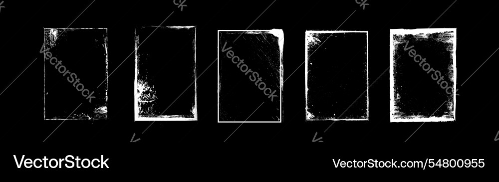 Grunge photo frame edges with distressed strokes Vector Image