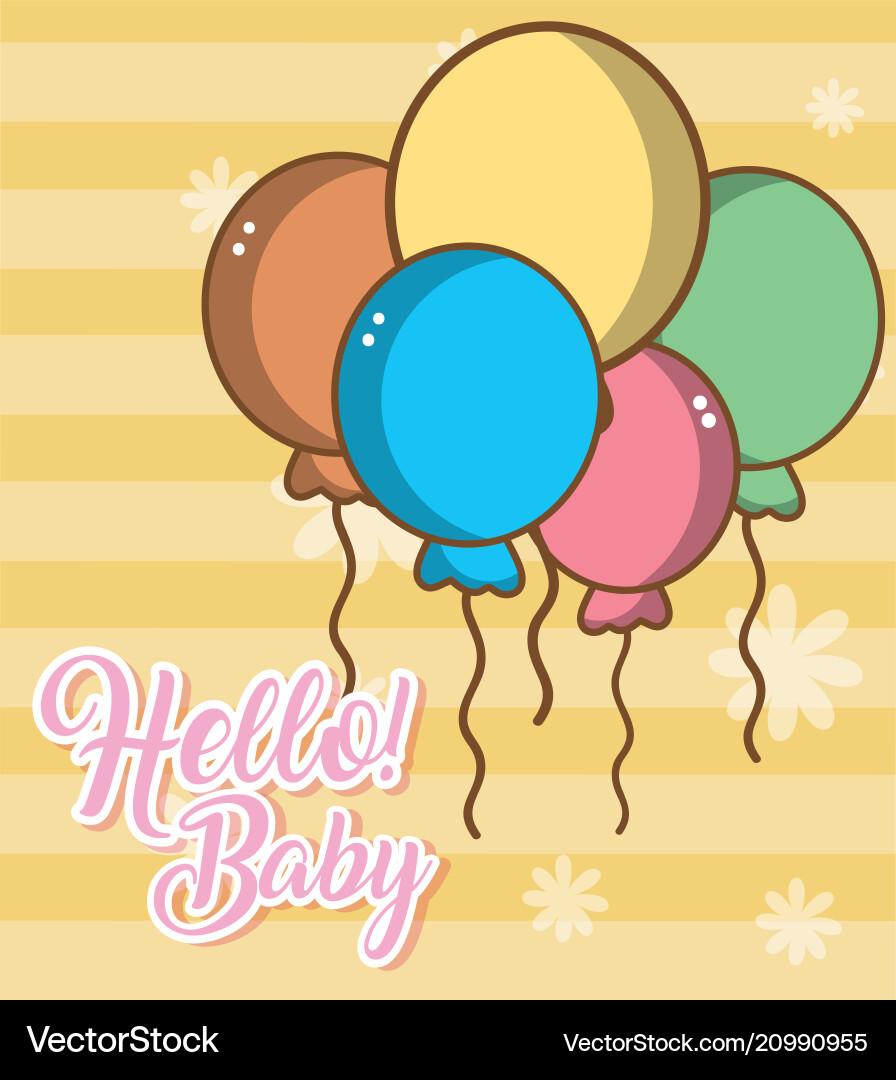 Hallo Baby süße Karte Lizenzfreies Vektorbild