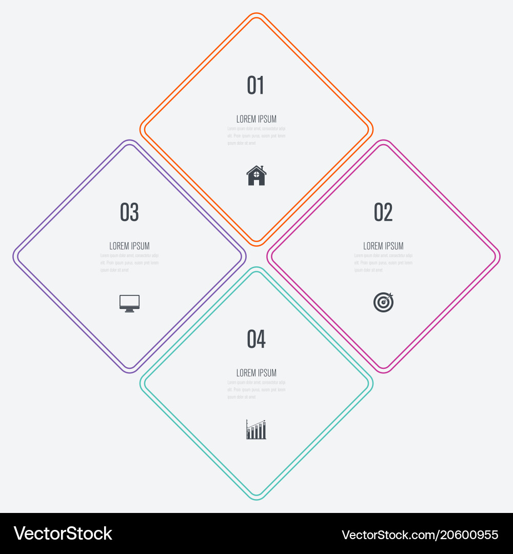 Infographics 4 options Royalty Free Vector Image