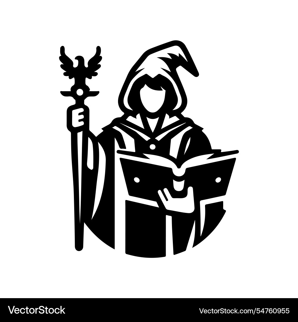 Magical merlin silhouette for creative design Vector Image