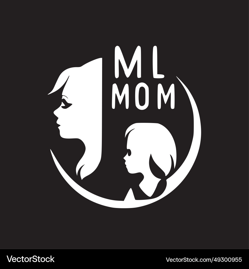 Mom life - black and white Royalty Free Vector Image