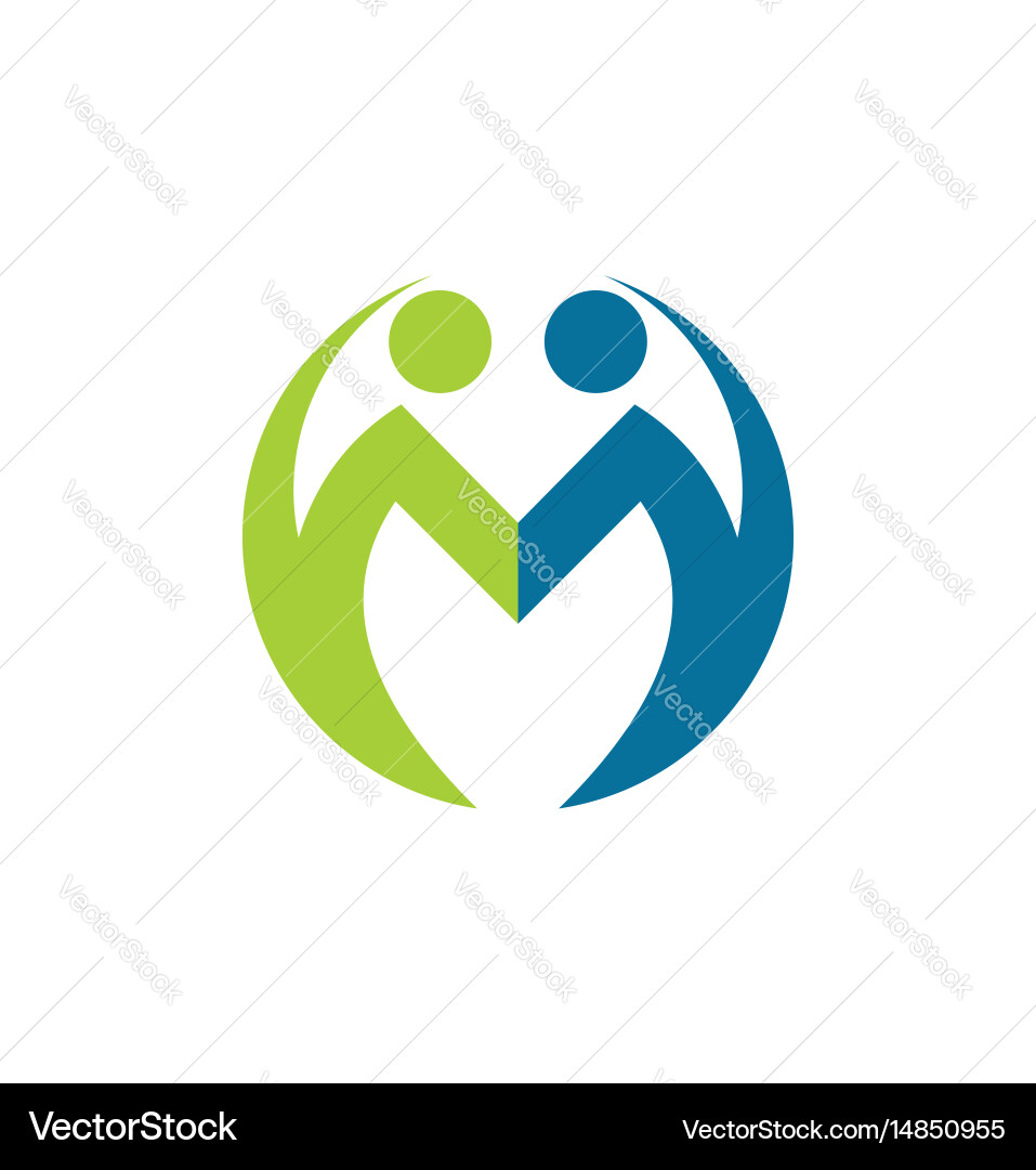 Partner people business connection logo Royalty Free Vector