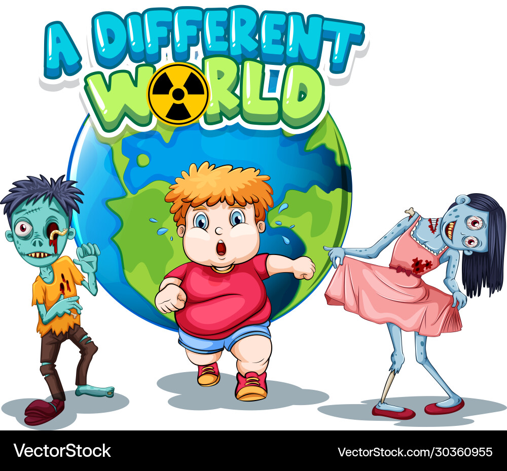 Poster design with word a different world Vector Image