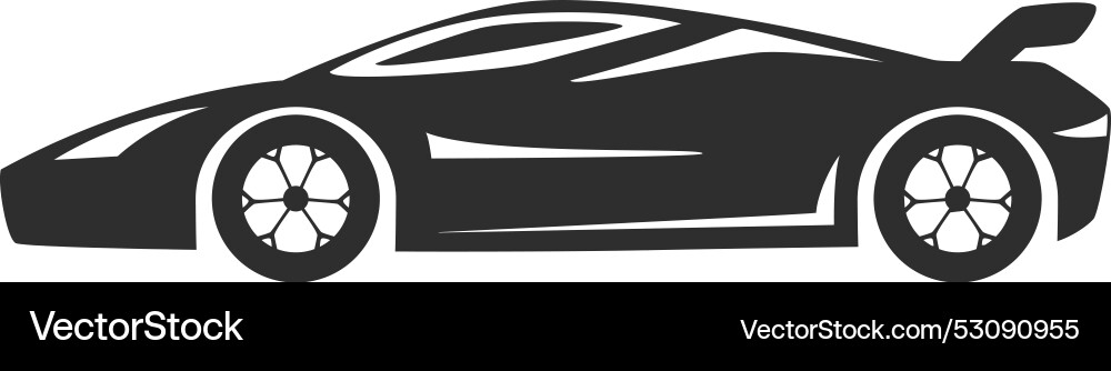 Racing logo fast speed sport car icon Royalty Free Vector