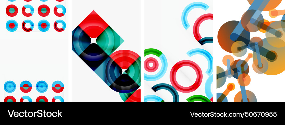 Round geometric elements and circles in background