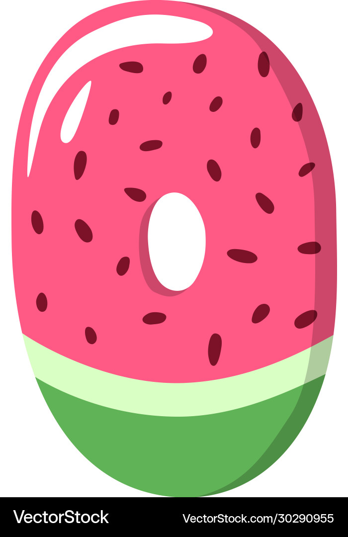 Watermelon alphabet sign on white background Vector Image