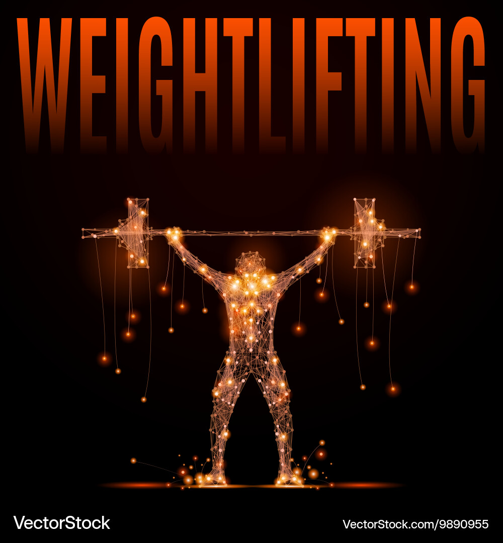 Wheightlifting poly in motion Royalty Free Vector Image