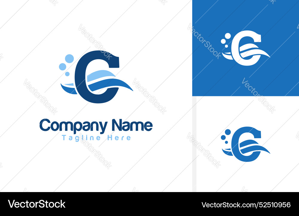 A wave icon and letter c logo inspiration Vector Image