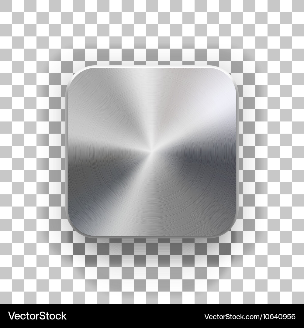 App icon template with metal texture Royalty Free Vector