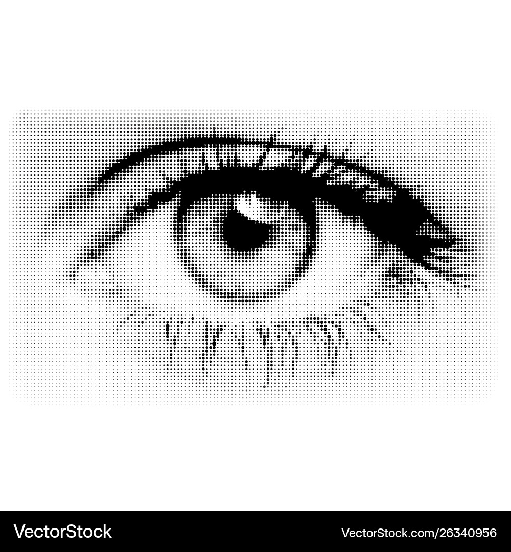 Black halftone eye Royalty Free Vector Image - VectorStock